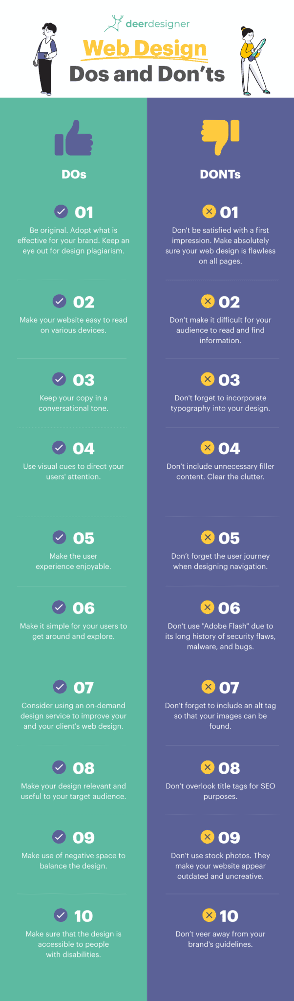 Dos and don’ts of good web design | web design tips and checklists
